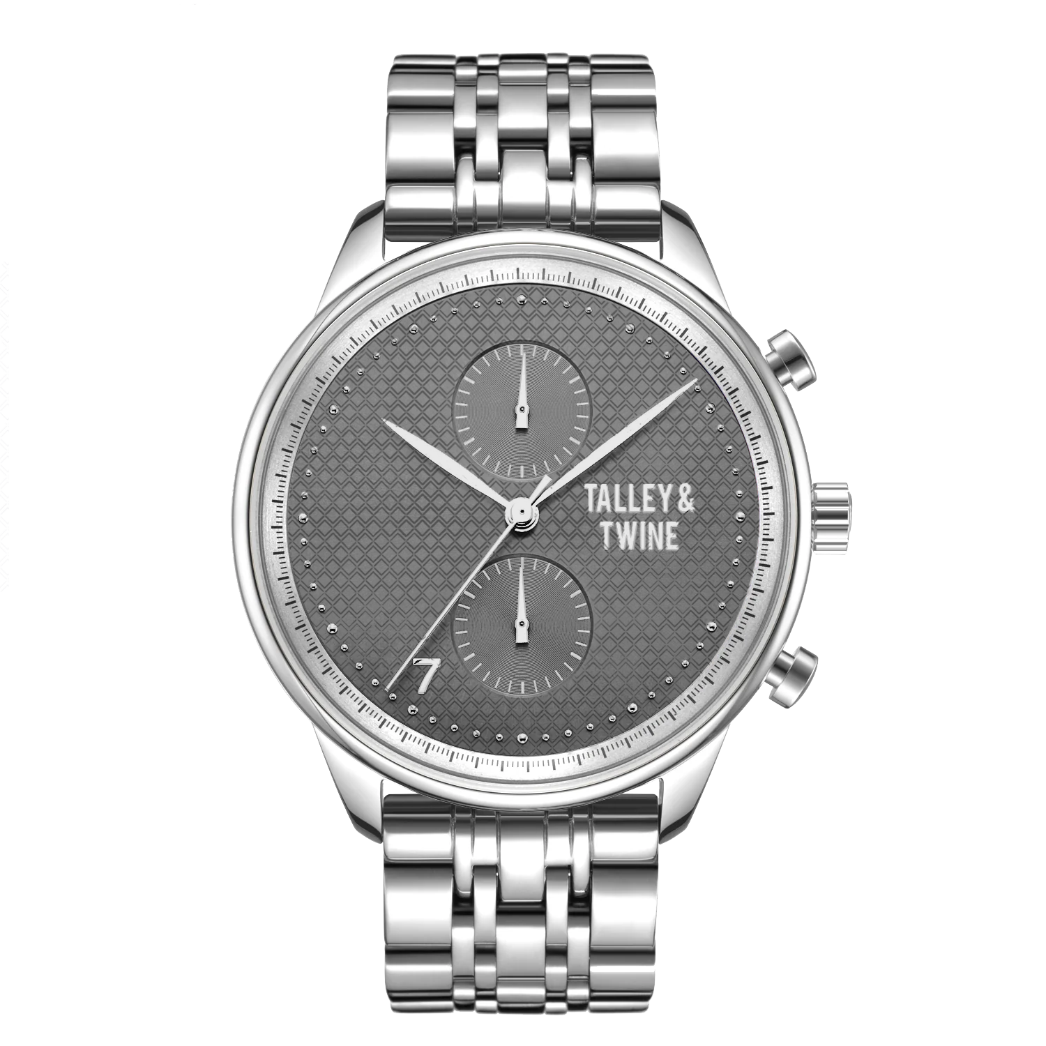 Worley Chronograph Grey Diamond Metal – Talley & Twine Watch Company